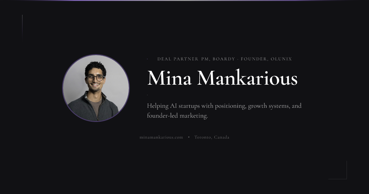 Mina Mankarious — Founder & CEO of Olunix | AI Startup Growth, Toronto